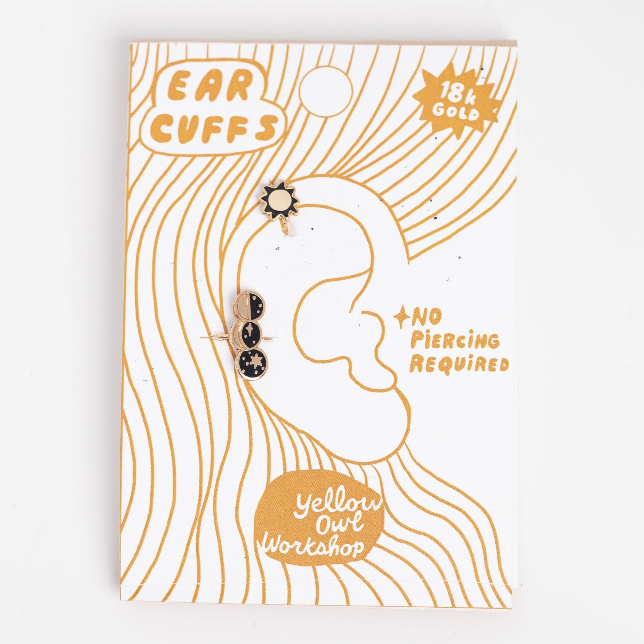 Sun & Moon Phases Ear Cuffs - Yellow Owl Workshop
